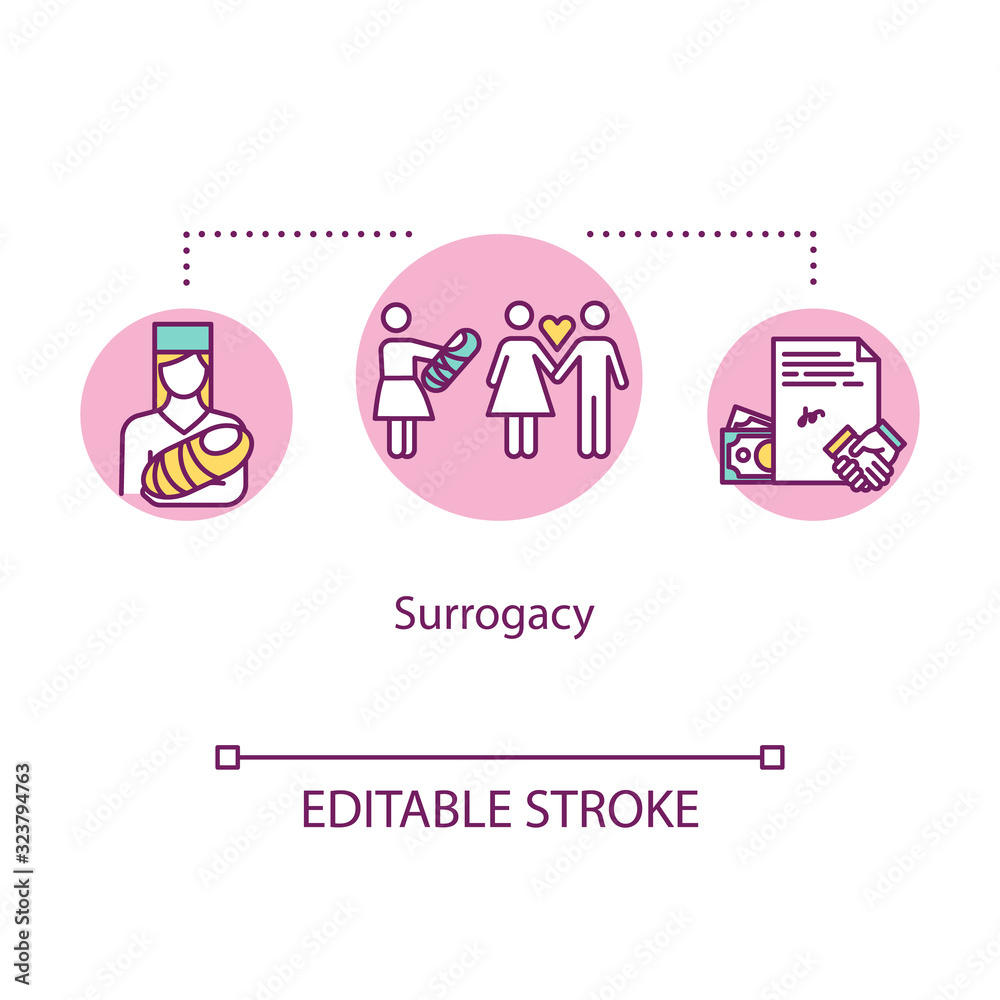 Surrogacy concept icon. Planning family. Infertility help. Surrogate ...