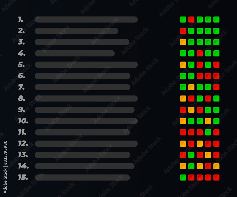 Soccer league table with the list of ranked sport teams and status of ...
