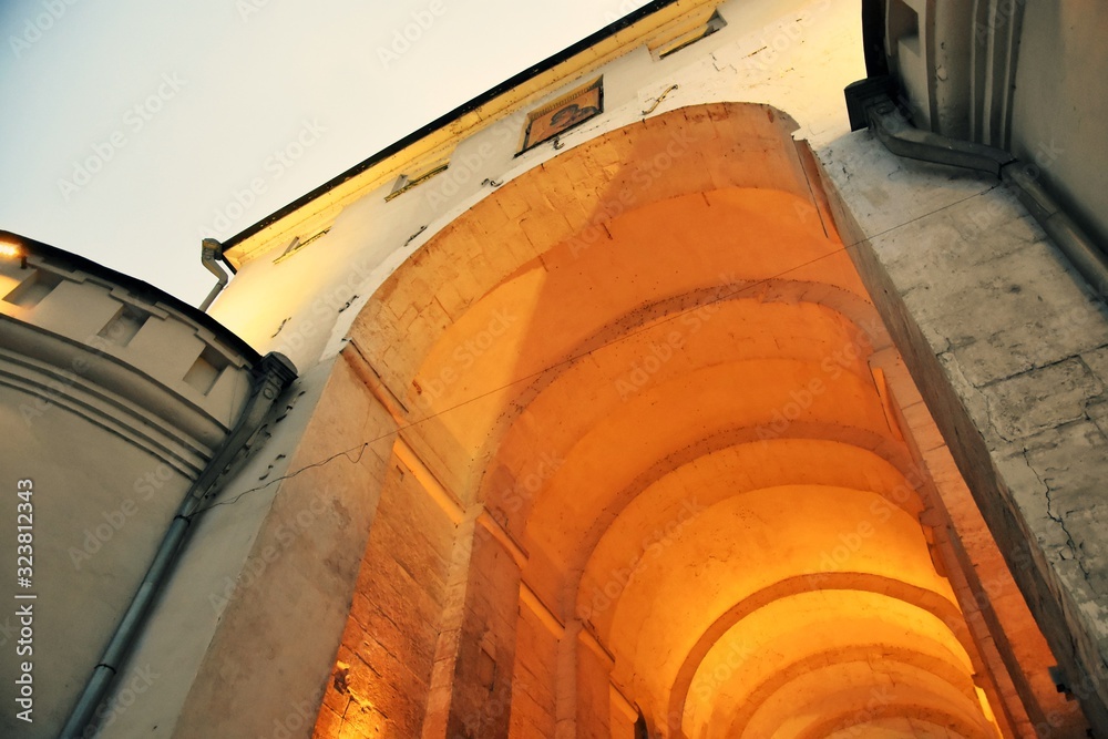 Architecture of Vladimir city, Russia. Golden Gates monument. Famous ...