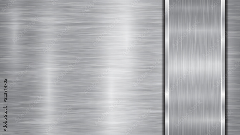 Background in silver and gray colors, consisting of a shiny metallic ...