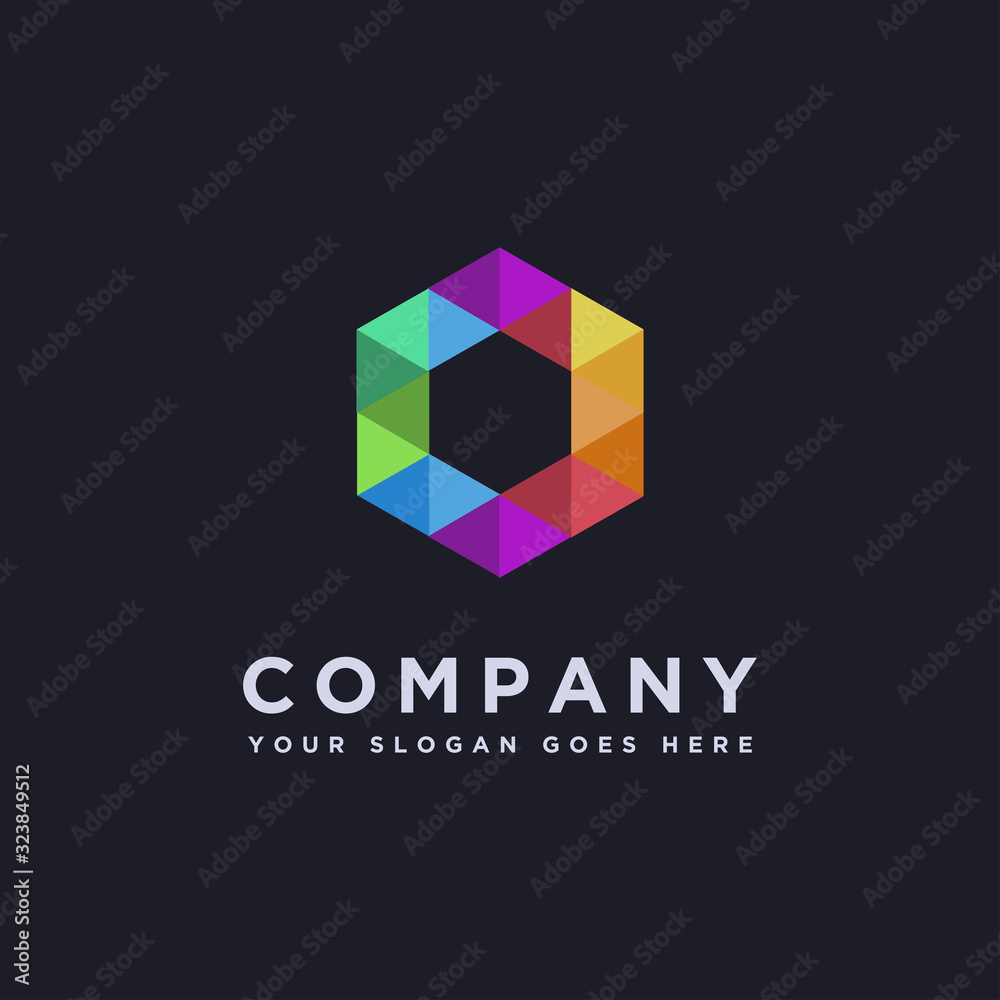 Colorful Hexagon Logo Icon vector Stock Vector | Adobe Stock