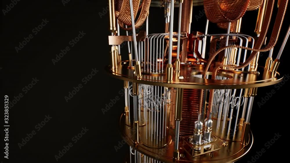 Quantum Computer, dark background, Camera Crane Down 4K Stock 비디오 ...