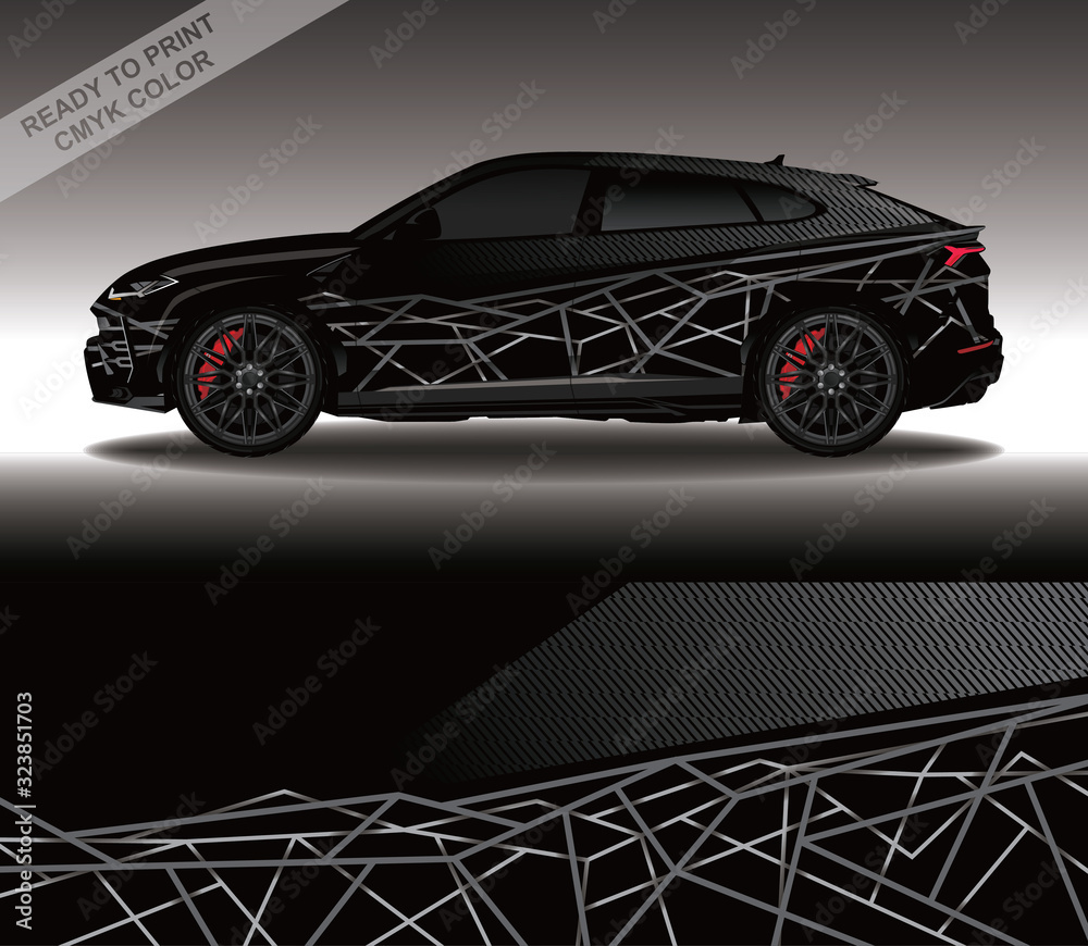 Car wrap decal design vector, custom livery race rally car vehicle ...