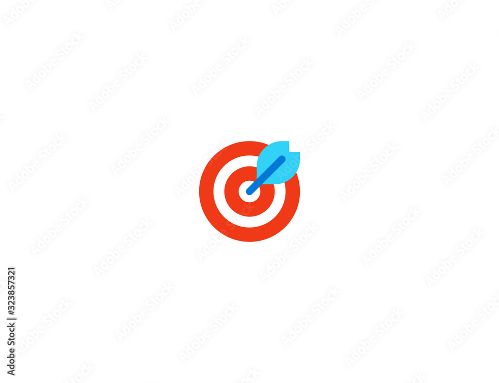 Direct hit vector flat icon. Isolated dart game emoji illustration ...