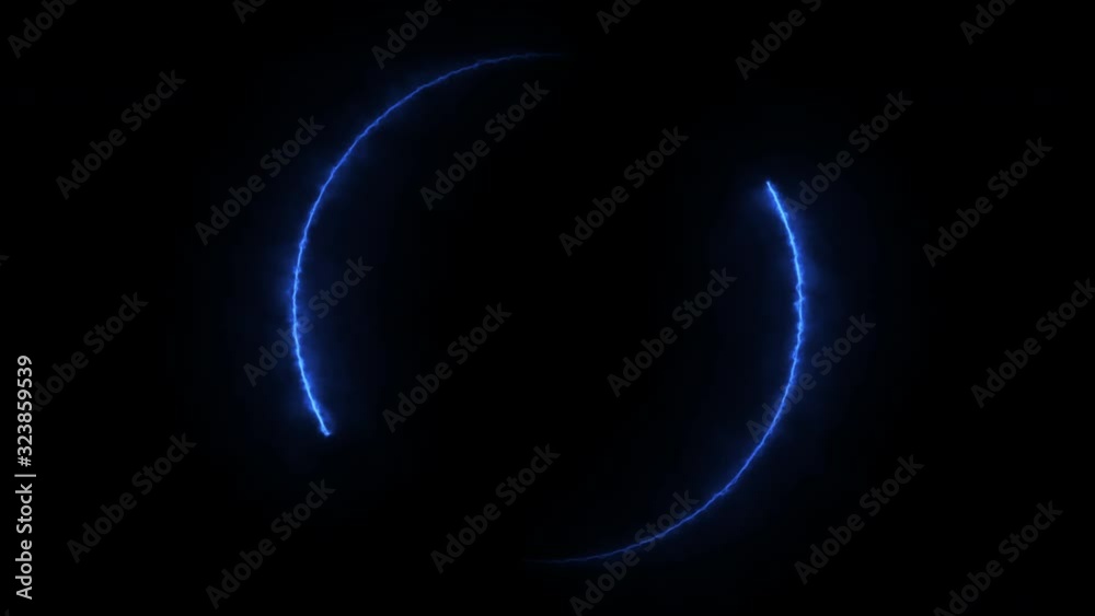 Video Stock Empty frame electric power round border glowing, burning ...