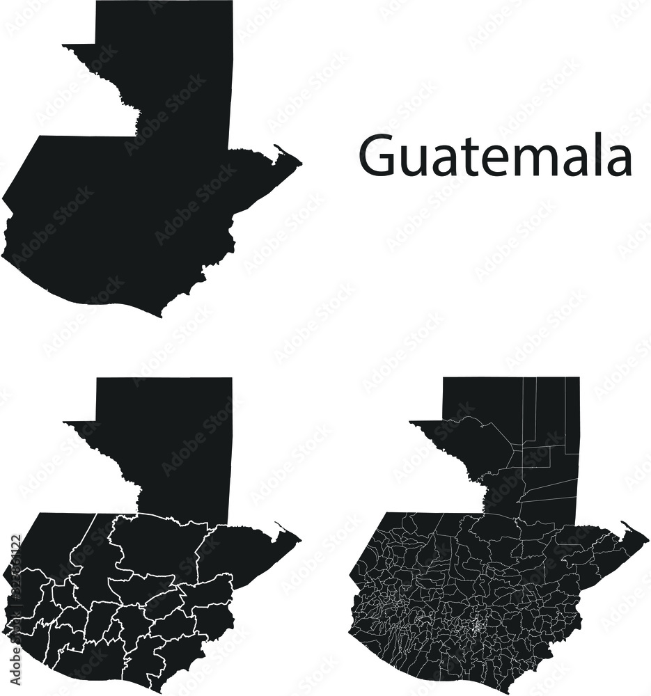 Guatemala vector maps with administrative regions, municipalities, departments, borders Stock ...