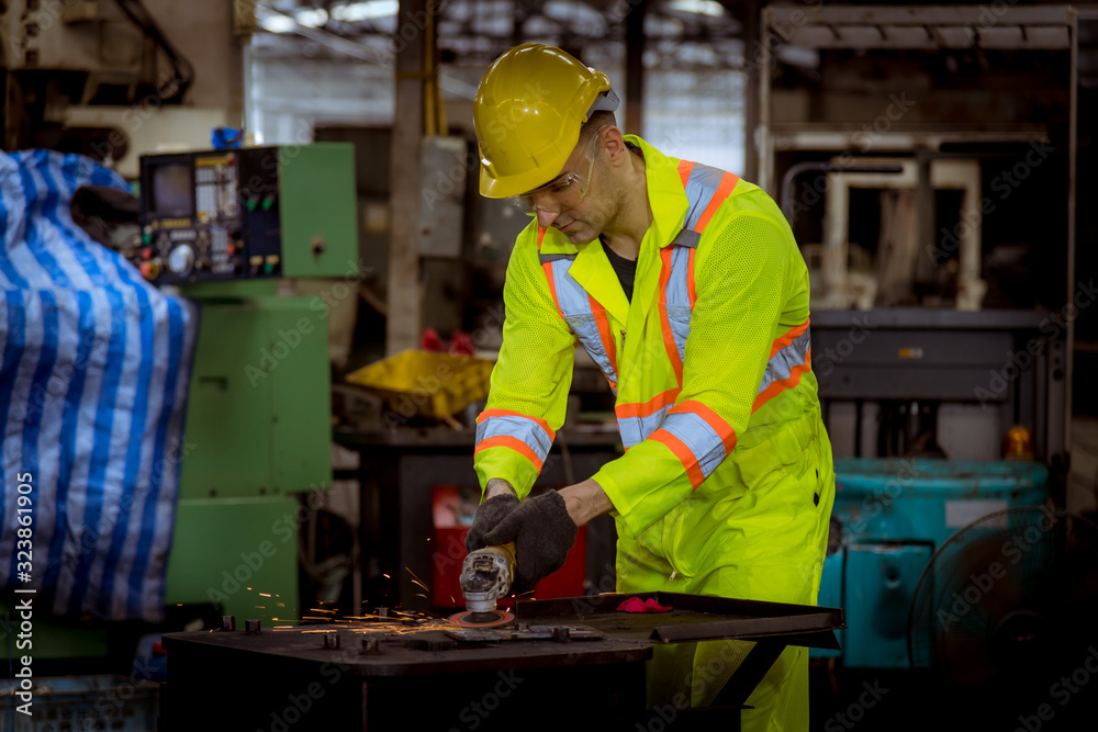 Engineer industry wearing safety uniform ,black gloves and gas mask ...