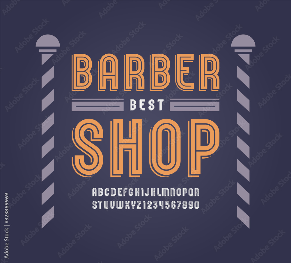 Modern font handcrafted, trendy alphabet of retro style, uppercase ...