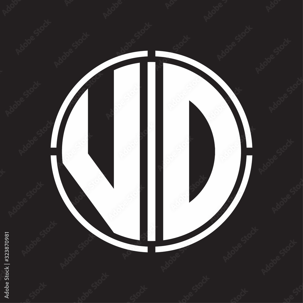 VD Logo initial with circle line cut design template Stock Vector ...