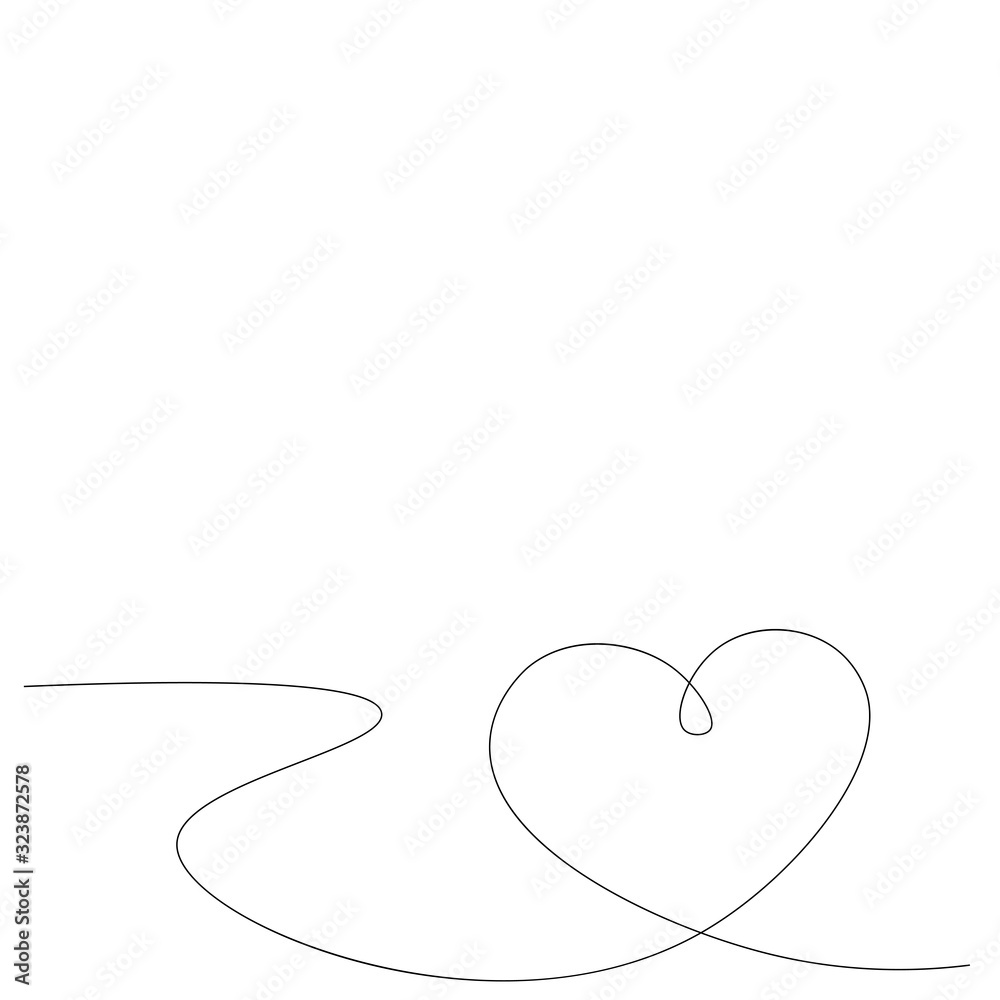Heart illustration one line drawing vector illustration Stock Vector ...