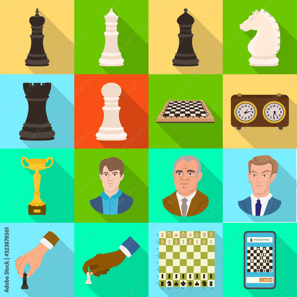 Vector illustration of checkmate and thin icon. Collection of checkmate ...