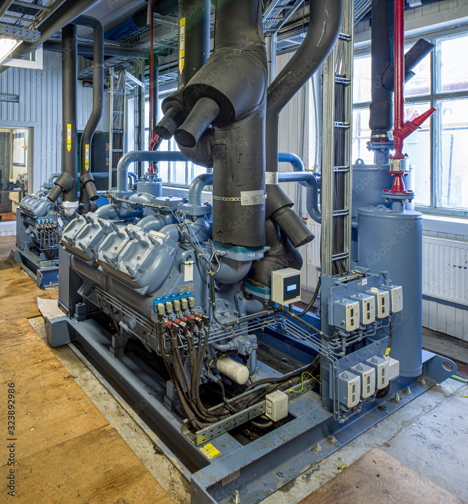 Factory equipment. Reciprocating compressor. Industrial refrigeration ...