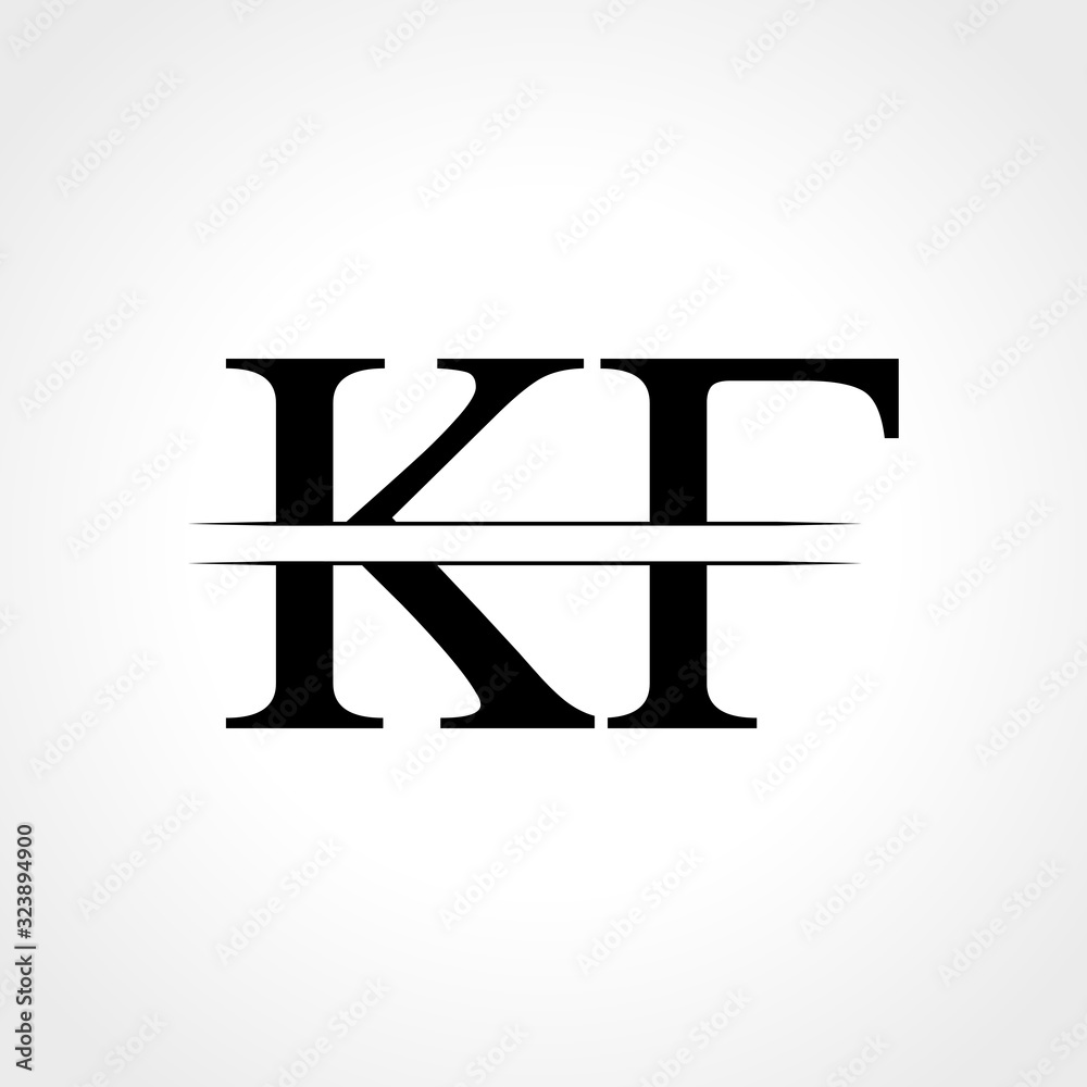 Initial KF letter Logo Design vector Illustration. Abstract Letter KF ...