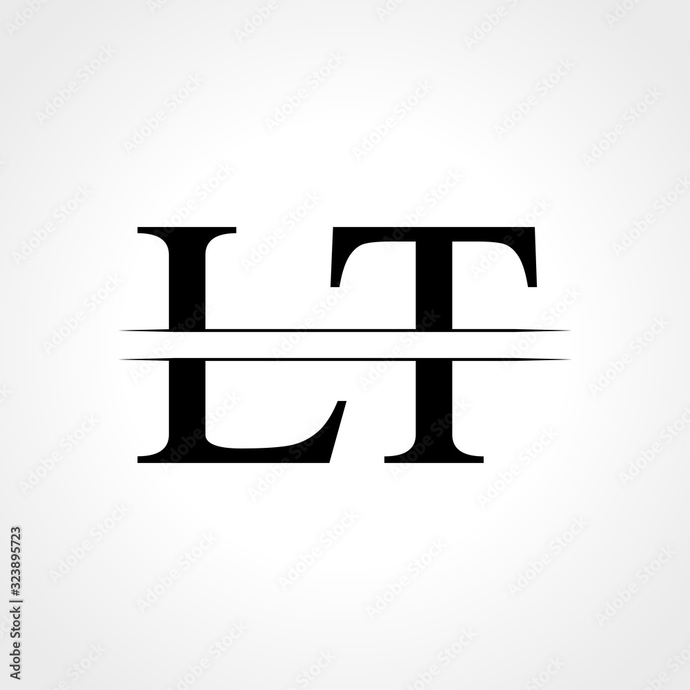Initial LT letter Logo Design vector Template. Abstract Black Letter LT ...