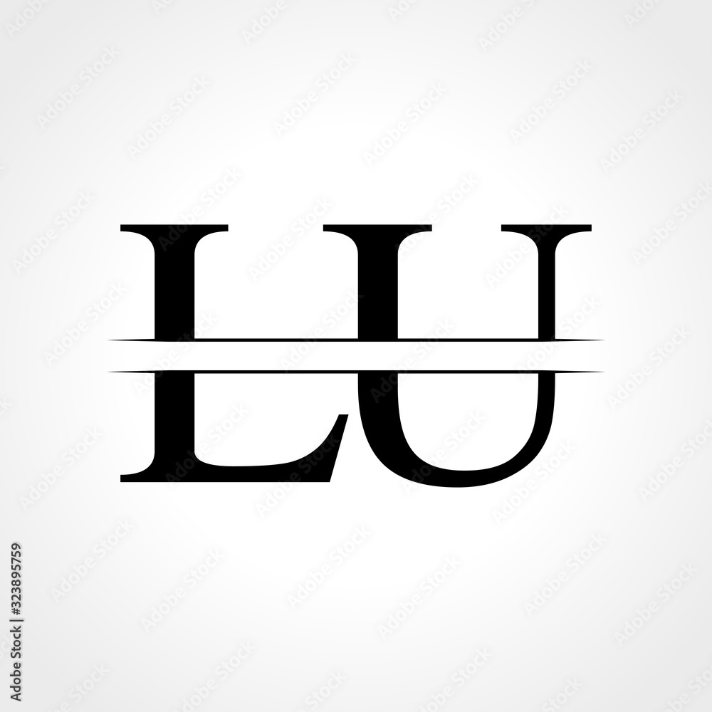 Initial LU letter Logo Design vector Template. Abstract Black Letter LU ...