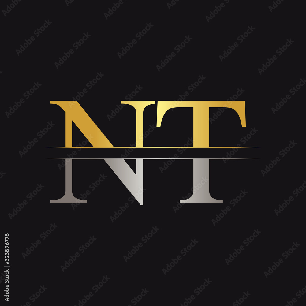 Initial Monogram Letter NT Logo Design Vector Template. NT Letter Logo ...