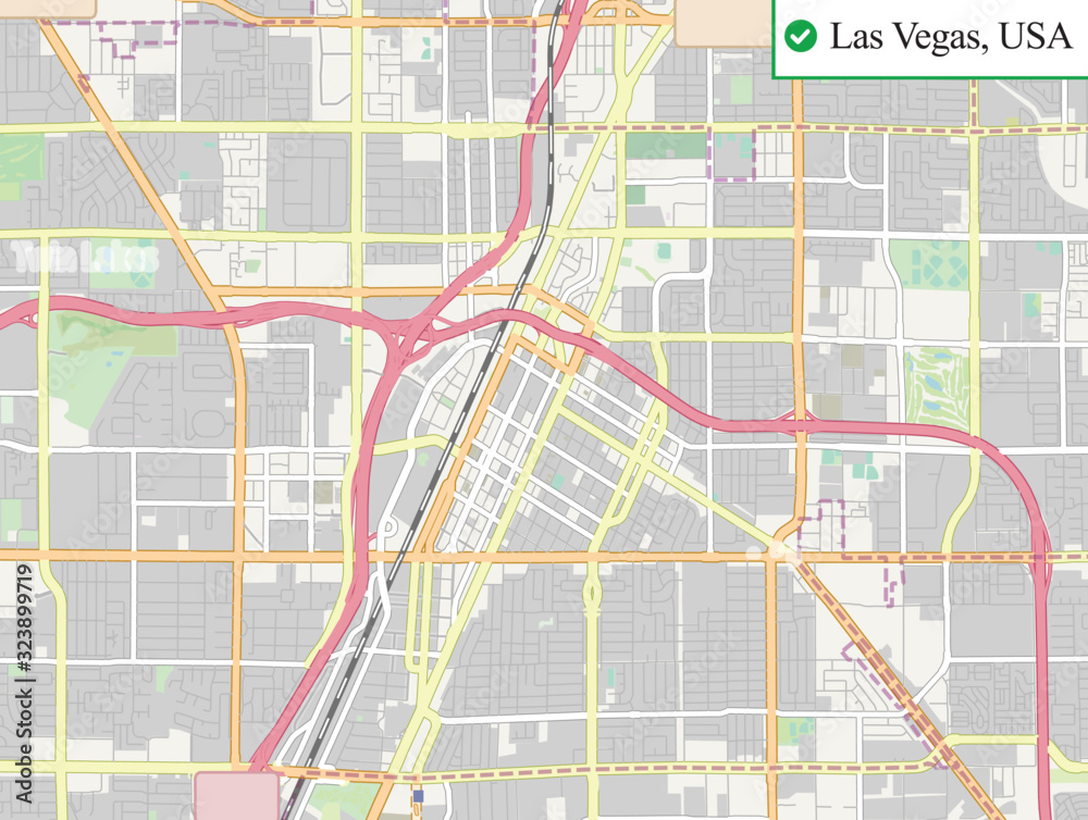 Las Vegas city car scheme - vector illustration. DLR and cross rail map ...