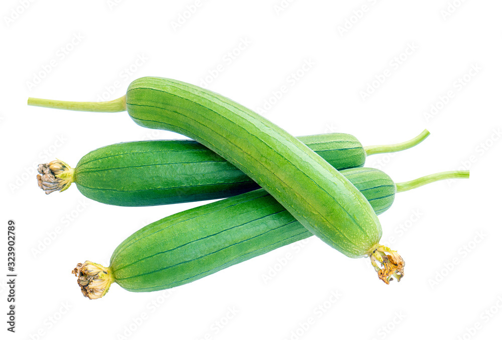 Sponge gourd isolated on white background. Clipping path Stock Photo ...