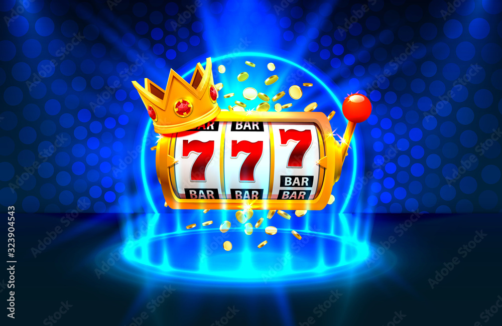 King slots 777 banner casino on the blue background. Stock Vector | Adobe Stock