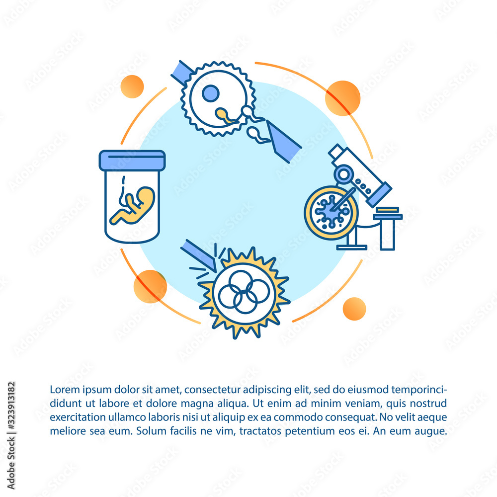 Reproductive technology concept icon with text. Biotechnology ...