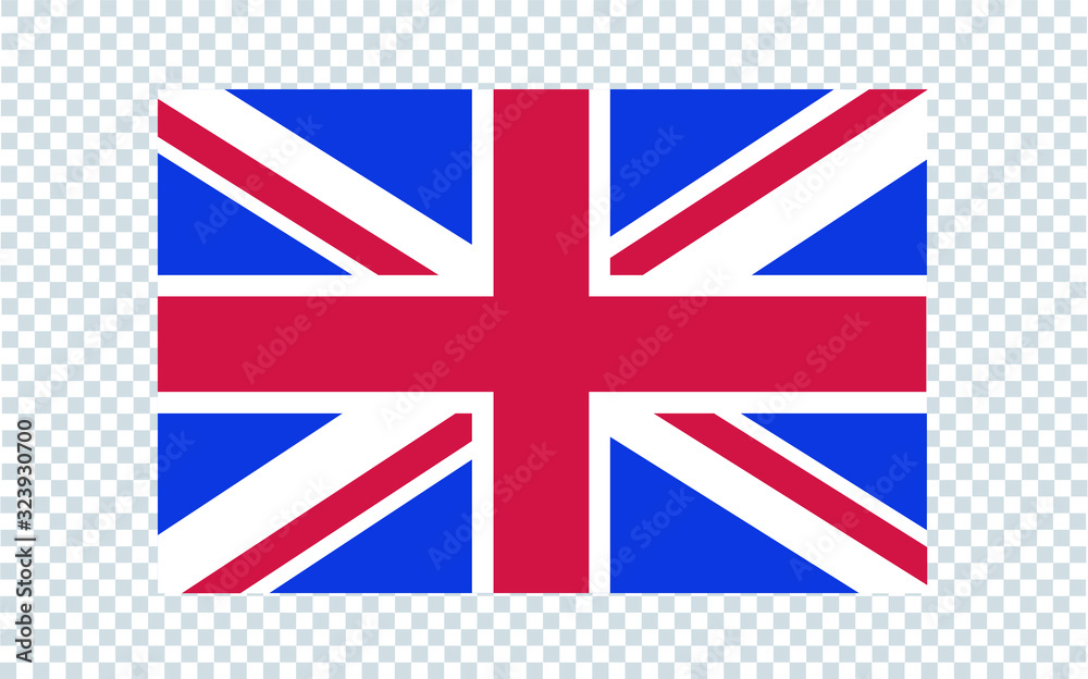UK, United Kingdom flag in vector illustration. Isolated on transparent ...