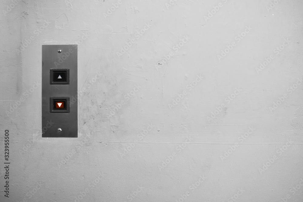 Push button Elevator Switch On the wall Stock Photo | Adobe Stock