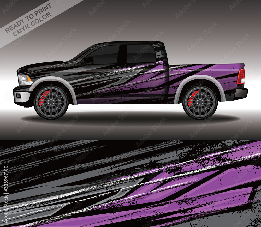 Car wrap decal design vector, custom livery race rally car vehicle ...