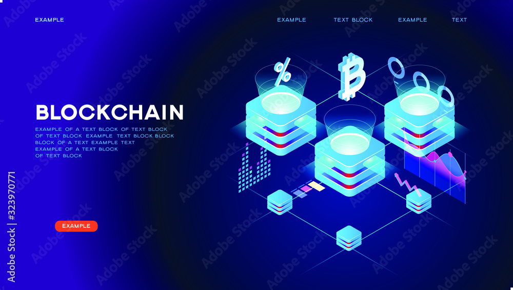 Blockchain network concept , Distributed ledger technology , Block chain text and computer ...