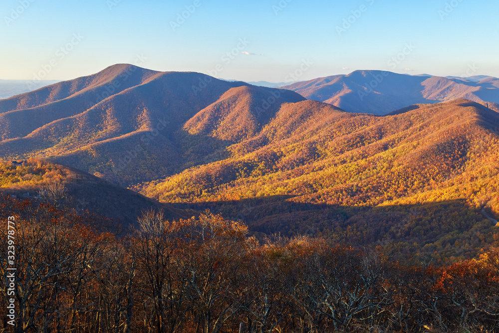 View of Three Ridges (left) and the Priest (right), prominent mountain ...