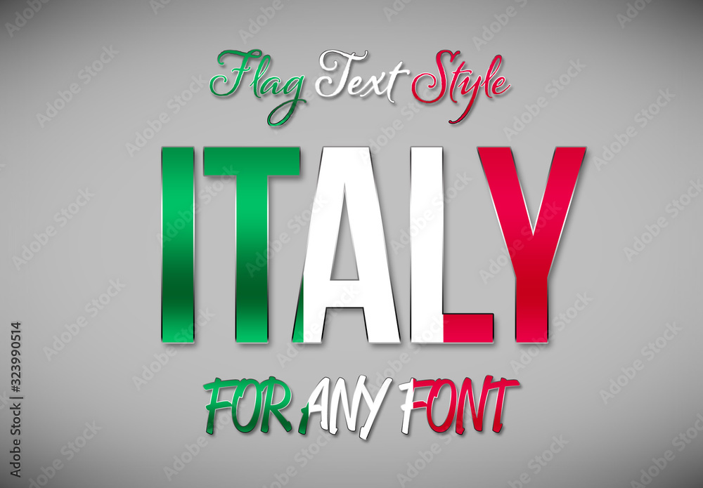Italy Flag Text Style Mockup Stock Template | Adobe Stock