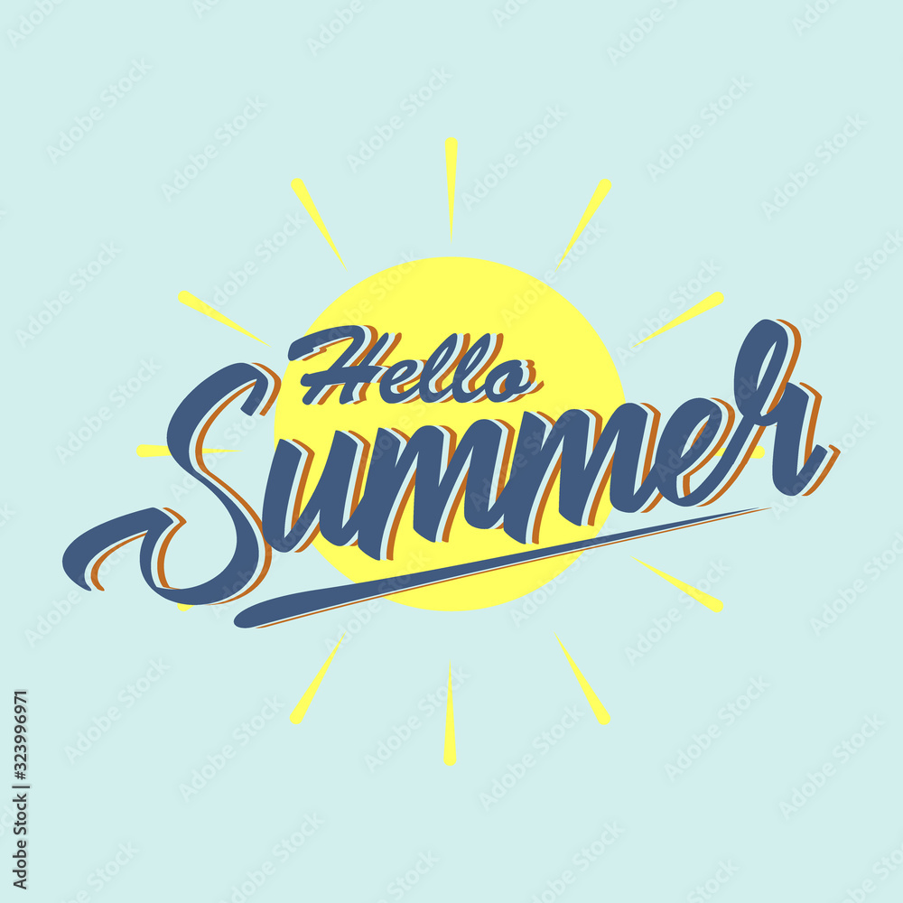 Hello summer vector banner design. Hello summer enjoy every moment text ...