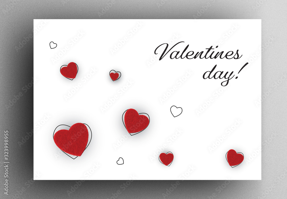 Card Layout with Small Hearts and Black Typography Stock Template ...