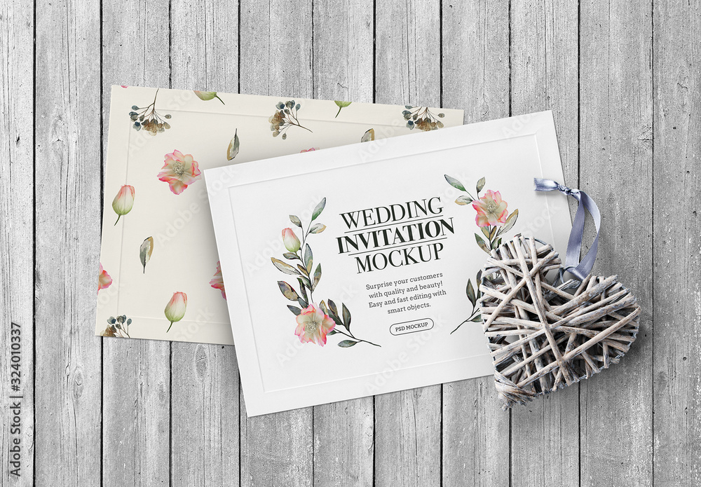 Wedding Invitation Mockup Stock Template | Adobe Stock