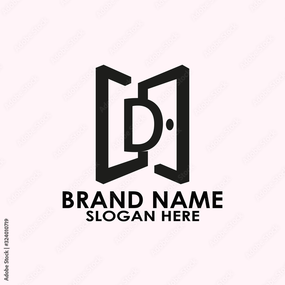 logo letter d with window and door vector design Stock Vector | Adobe Stock