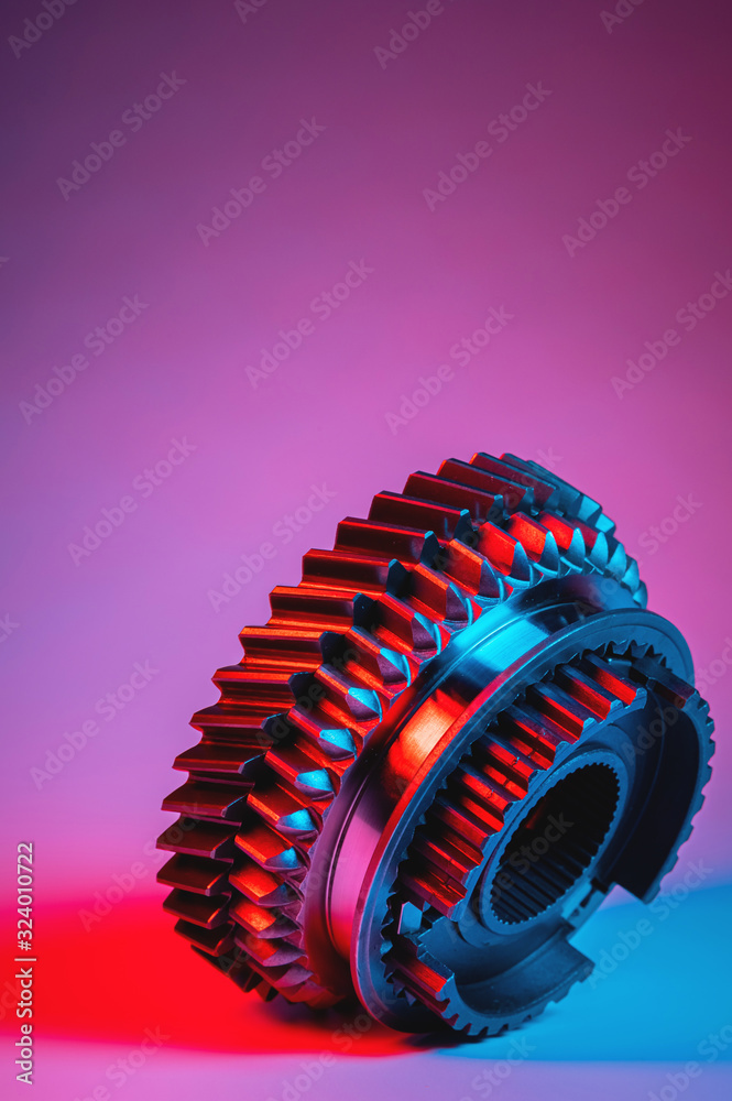 New parts in the conceptual design of a neon hi-tech style. Gears of ...