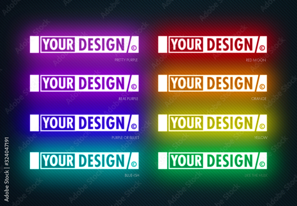 Glowing Logo Design Effect Mockup Stock Template | Adobe Stock