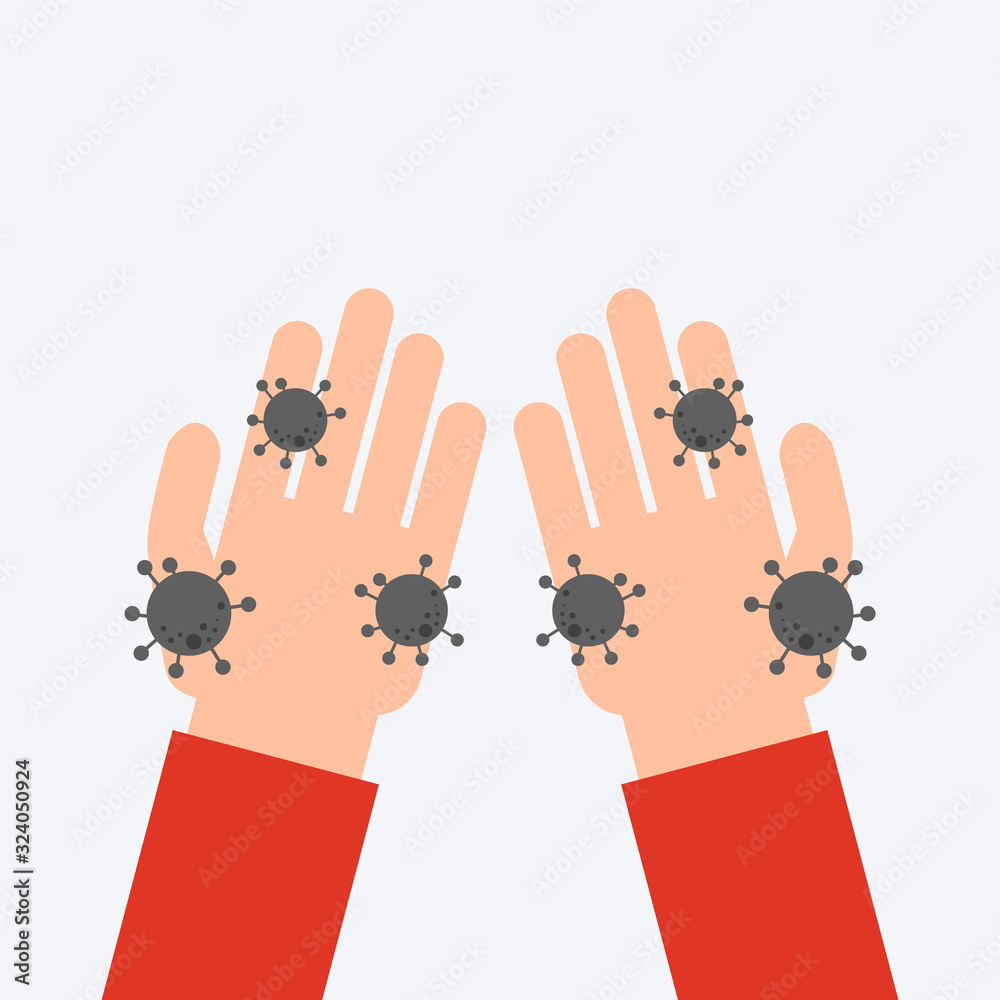 Dirty Hands. Hand Hygiene. Vector illustration. Stock Vector | Adobe Stock
