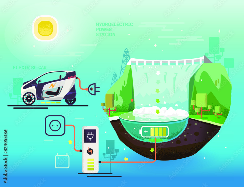 Hydroelectric power station. Electric power supply system for an ...