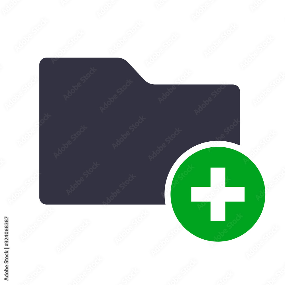 Vetor de Vector Icon of Folder. Add Folder Icon. Expand Folder Icon ...