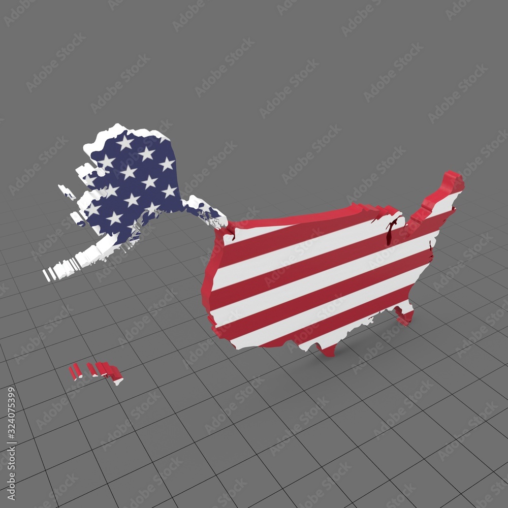 Map of United States contenido 3D de Stock | Adobe Stock