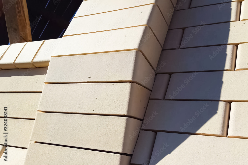 house is made of yellow silicate brick. The walls and facade of Stock ...