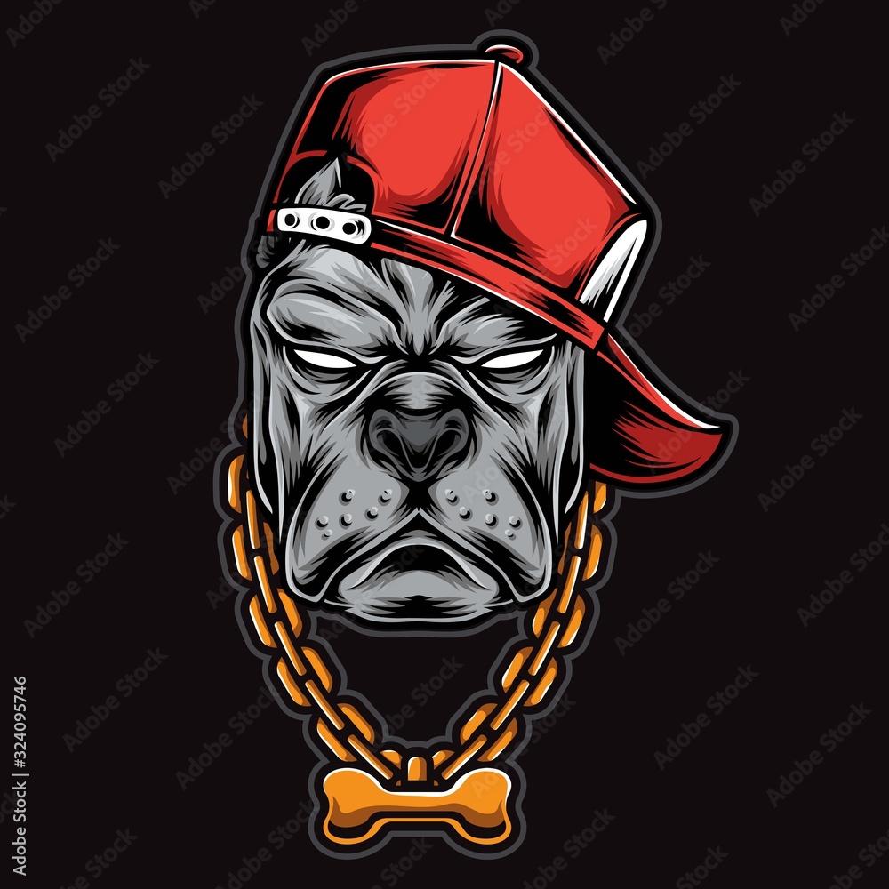 gangster pitbull head vector logo Stock Vector | Adobe Stock