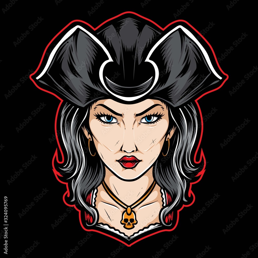 female pirate vector and logo Stock Vector | Adobe Stock