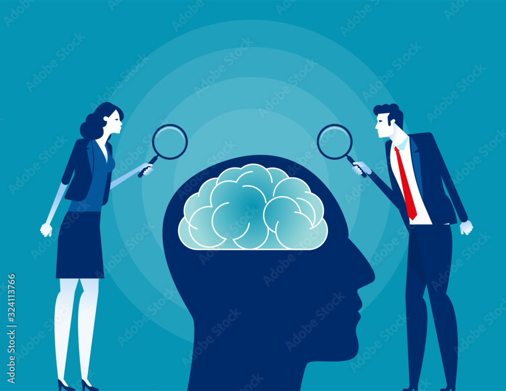 Researching brain and psychology of human. Scientists and Analysis ...