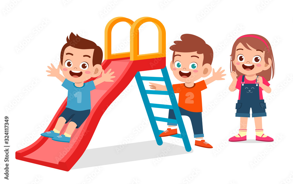 happy cute kid boy and girl play slide together Stock Vector | Adobe Stock happy cute kid boy and girl play slide together Stock Vector | Adobe Stock