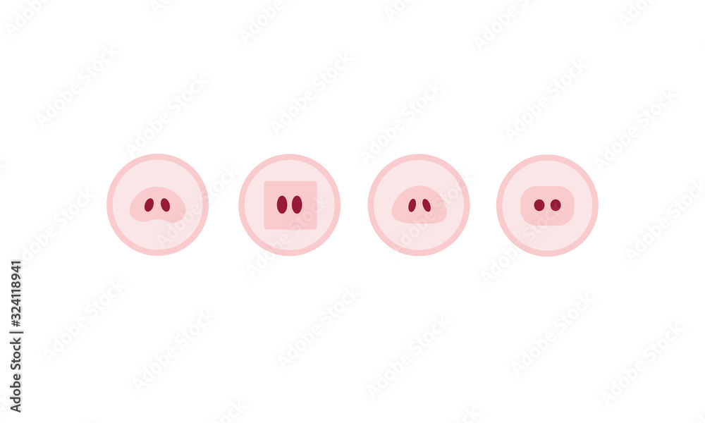 set of pig nose icons Stock Vector | Adobe Stock