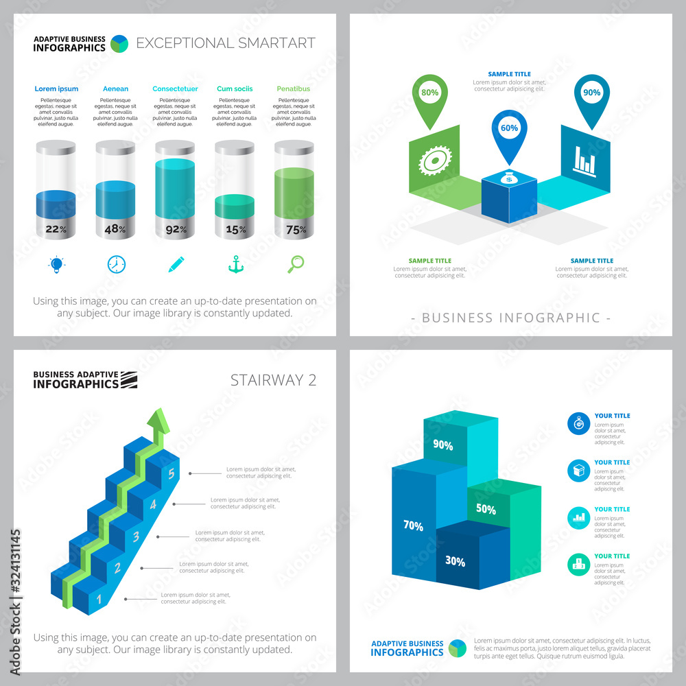 Futuristic chart layout set for work process design, annual or monthly ...