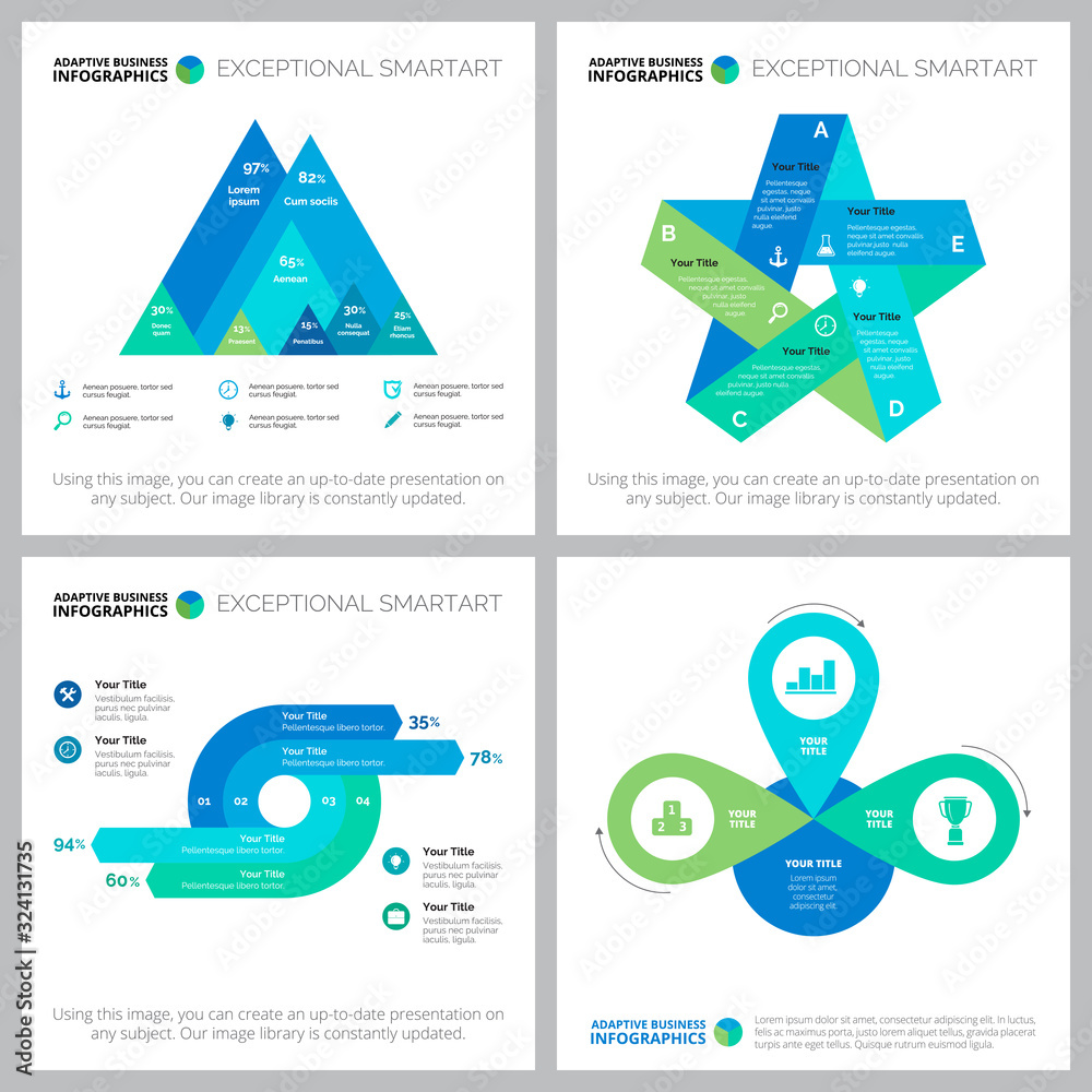 Creative charts set for web design, marketing report, presentation ...