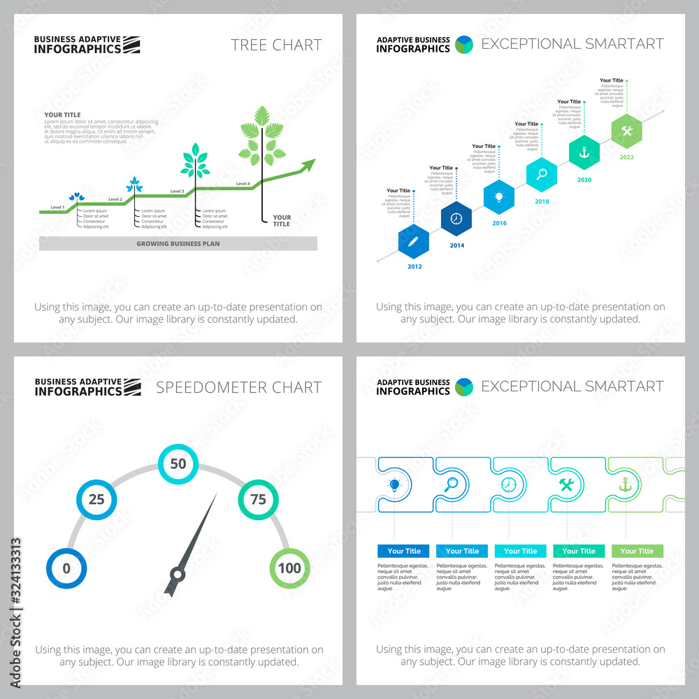 Set of graphic business infographic charts. Can be used for workflow ...
