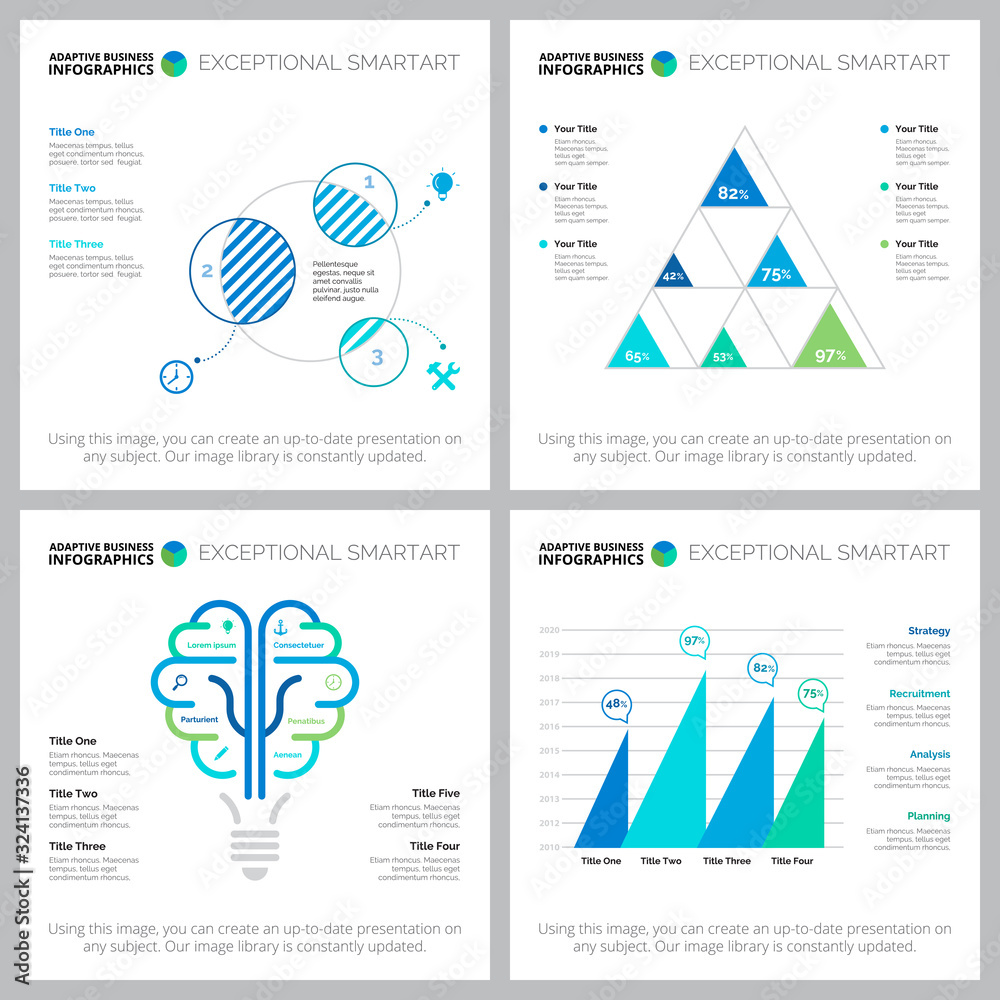Collage of original marketing concept graphic charts. Can be used for ...